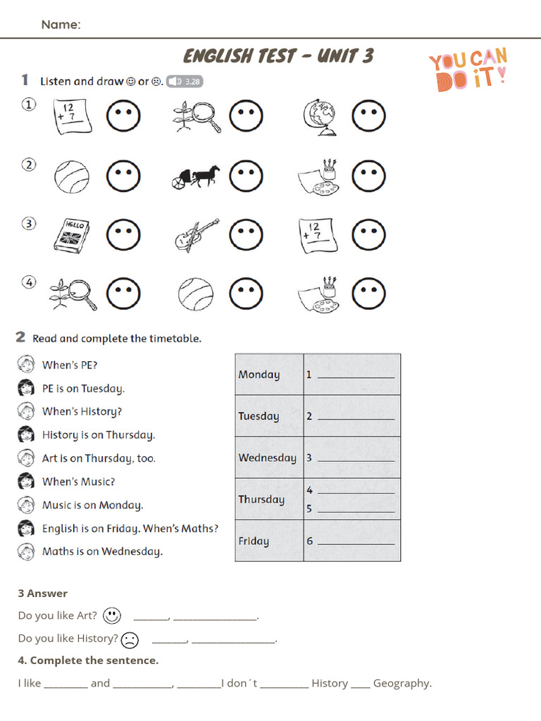 English Test Unit 3 Pdf