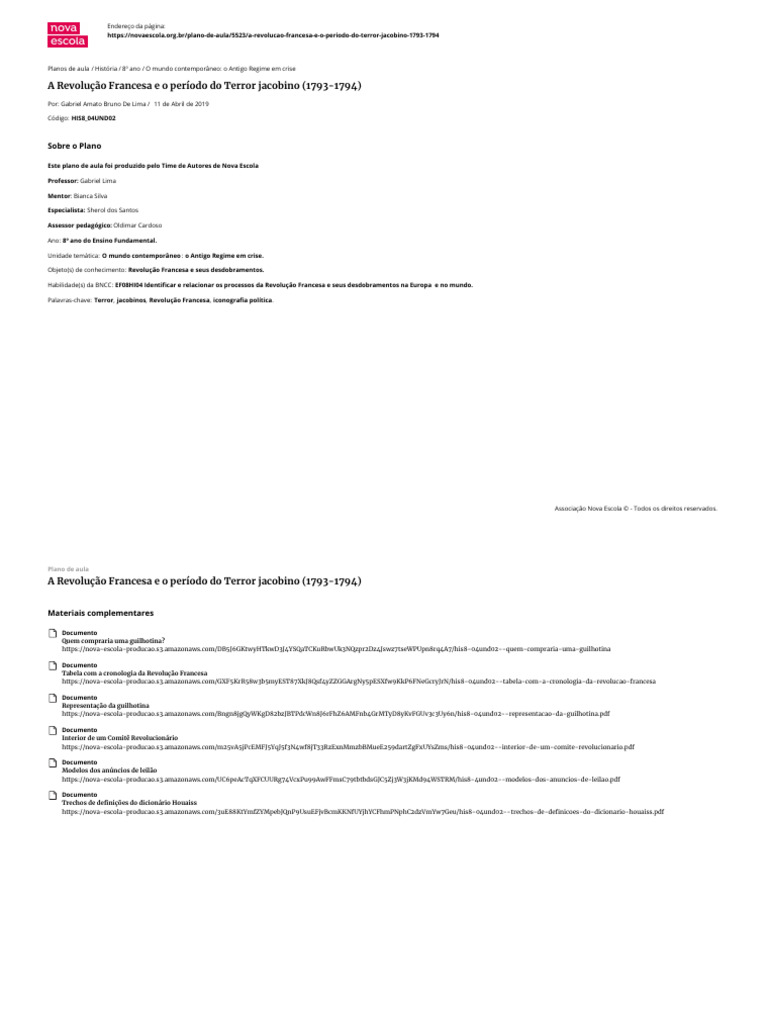5 A Revolução Francesa e o Período Do Terror Jacobino (1793-1794) | PDF