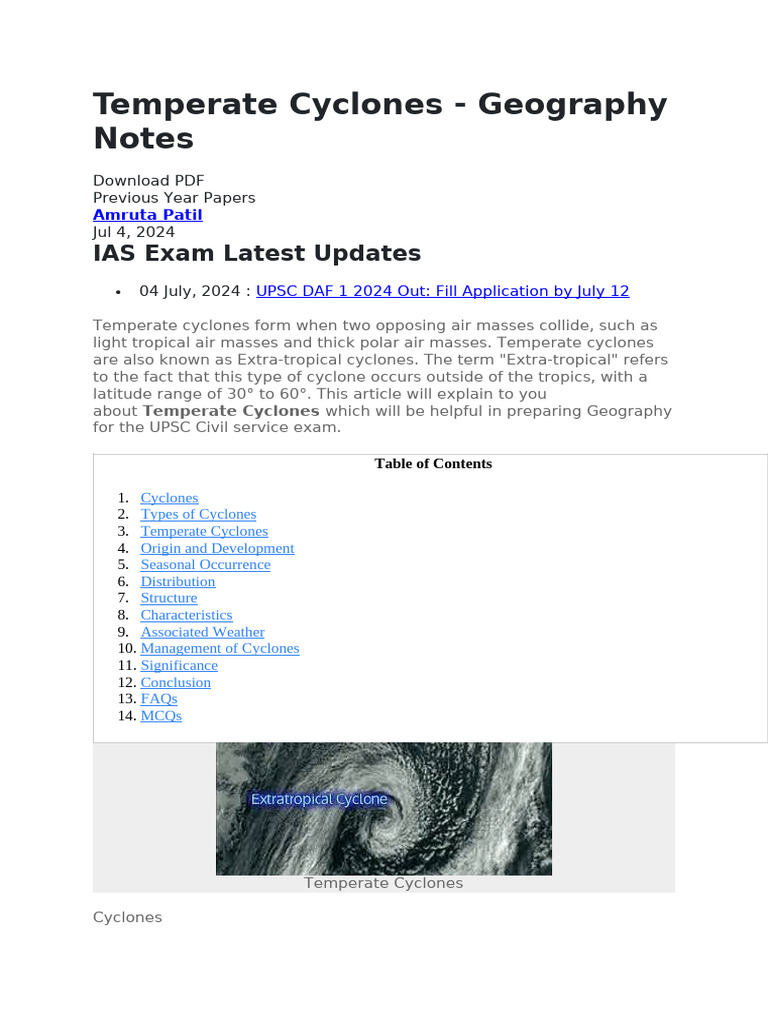 10.temperate Cyclones | PDF
