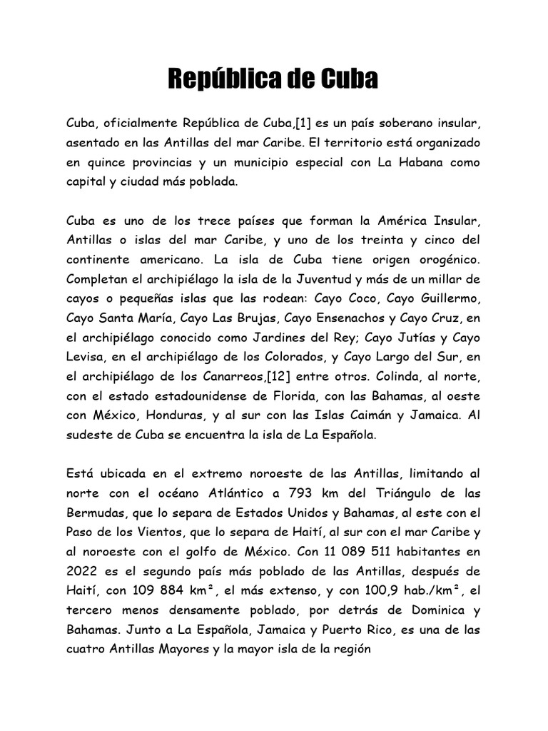 República de Cuba | PDF