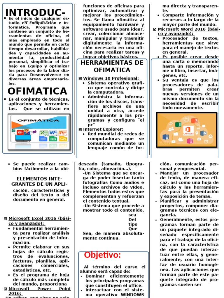 001 Triptico Ofimatica 2018 | PDF