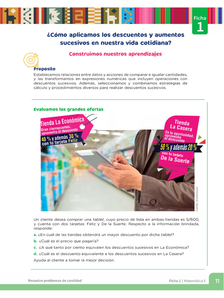 RESOLUCION FICHA #1 - 5to SECUND. | PDF | Porcentaje | Negocios