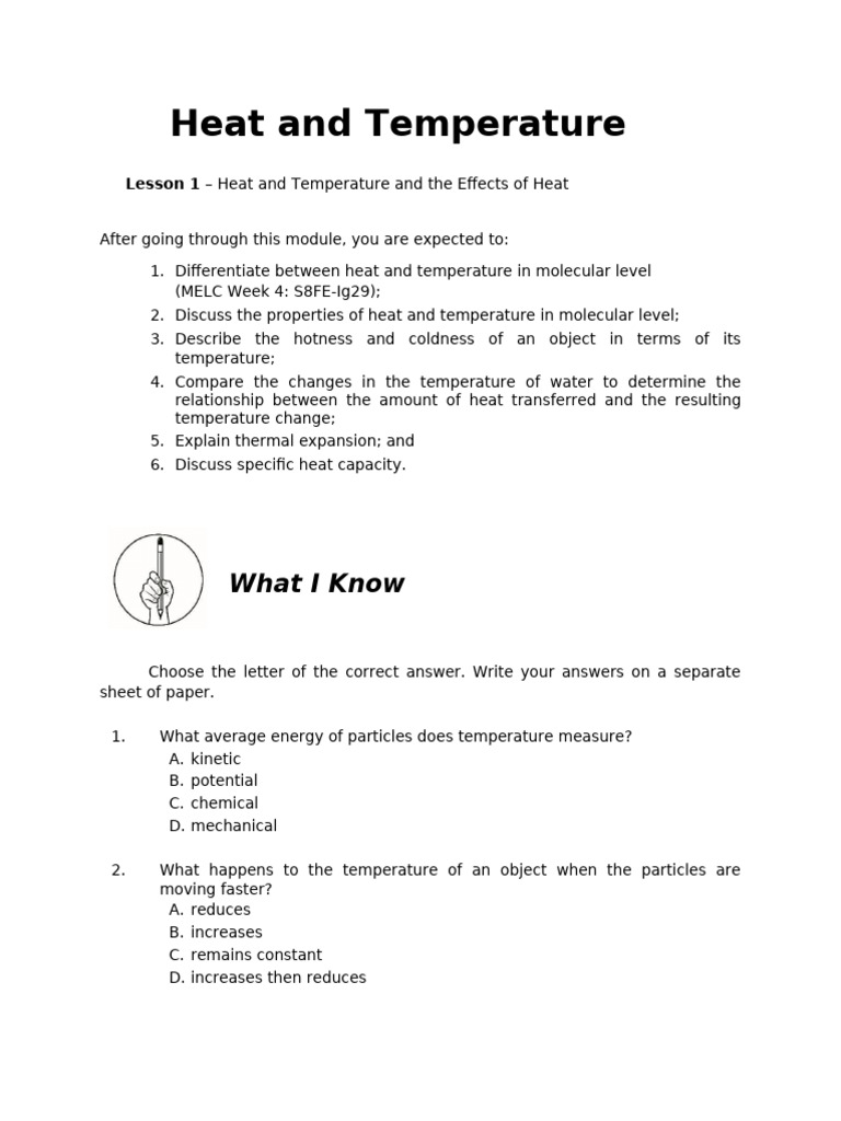 Heat and Temperature | PDF