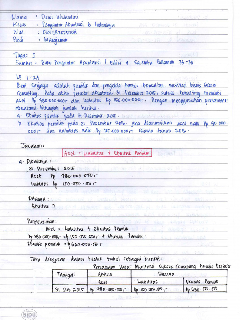 Tugas 1 Akuntansi | PDF