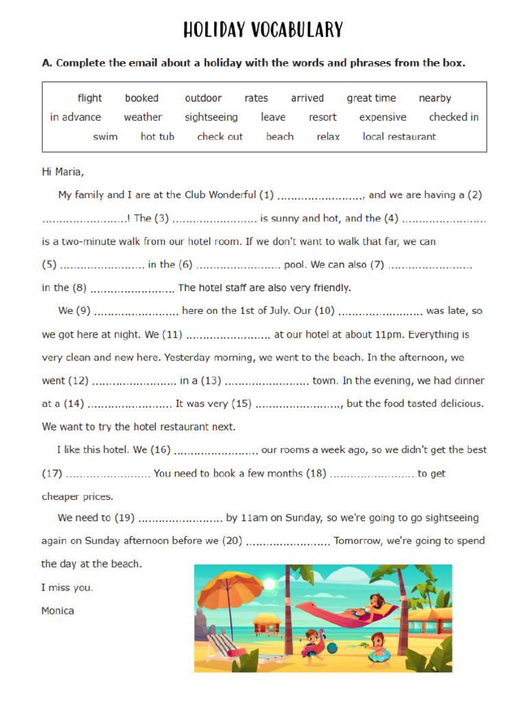 Holiday Vocabulary WS | PDF