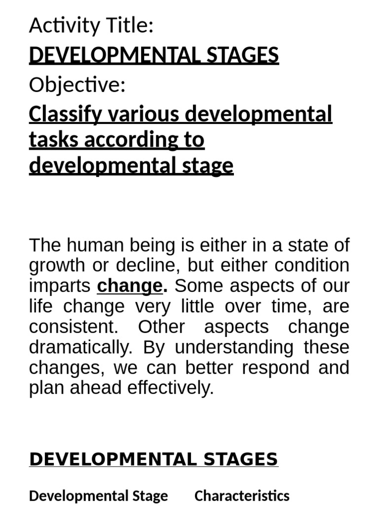 4 Developmental Stages | PDF