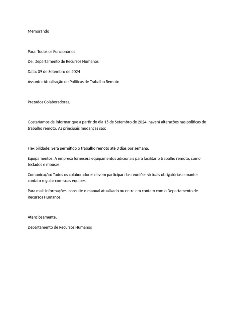 Documento 2 - Memorando Interno | PDF