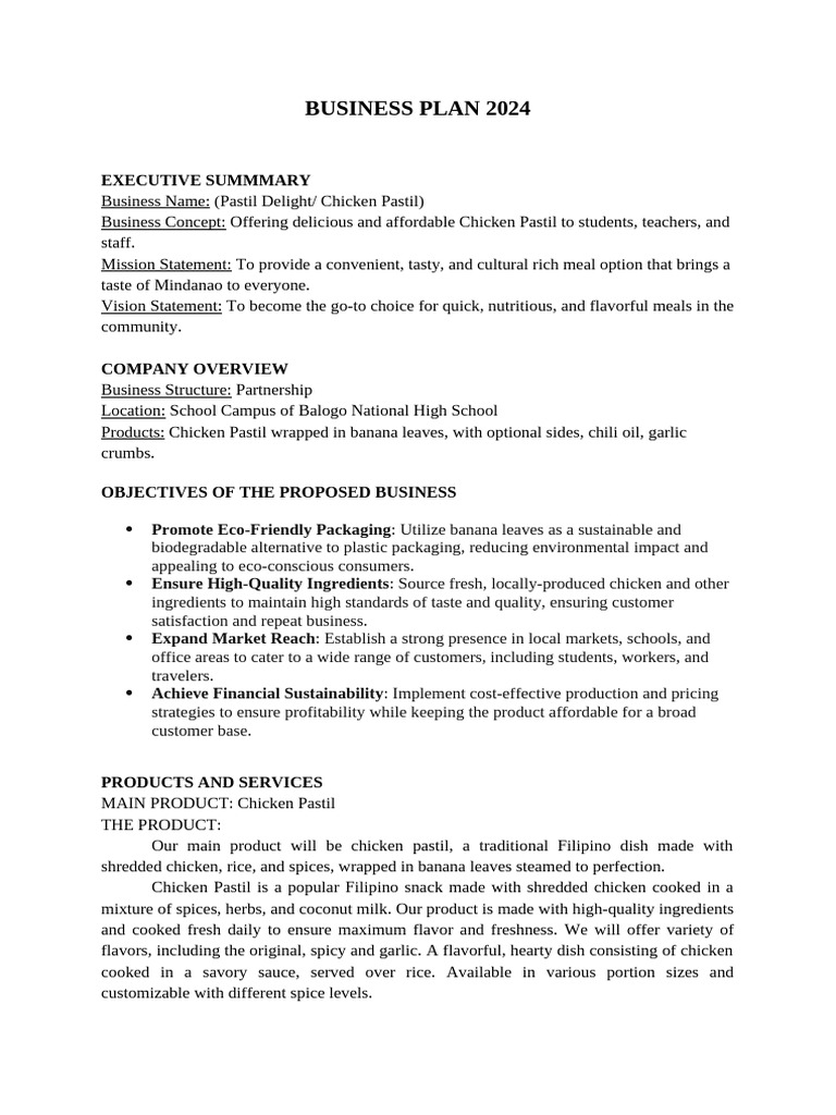 Business Plan 2024 | PDF