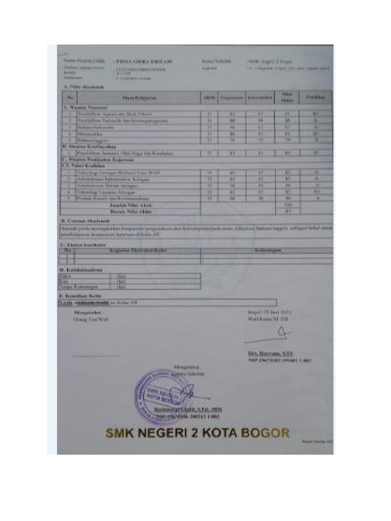raport siswa | PDF