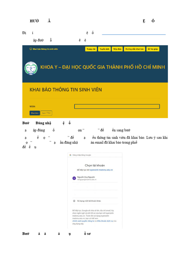 Huong Dan Cach Khai Bao Ho So Nhap Hoc Tren He Thong | PDF