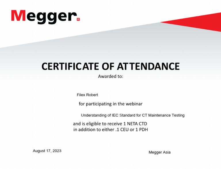Megger - Understanding of IEC Standard For CT Maintenance Testing | PDF
