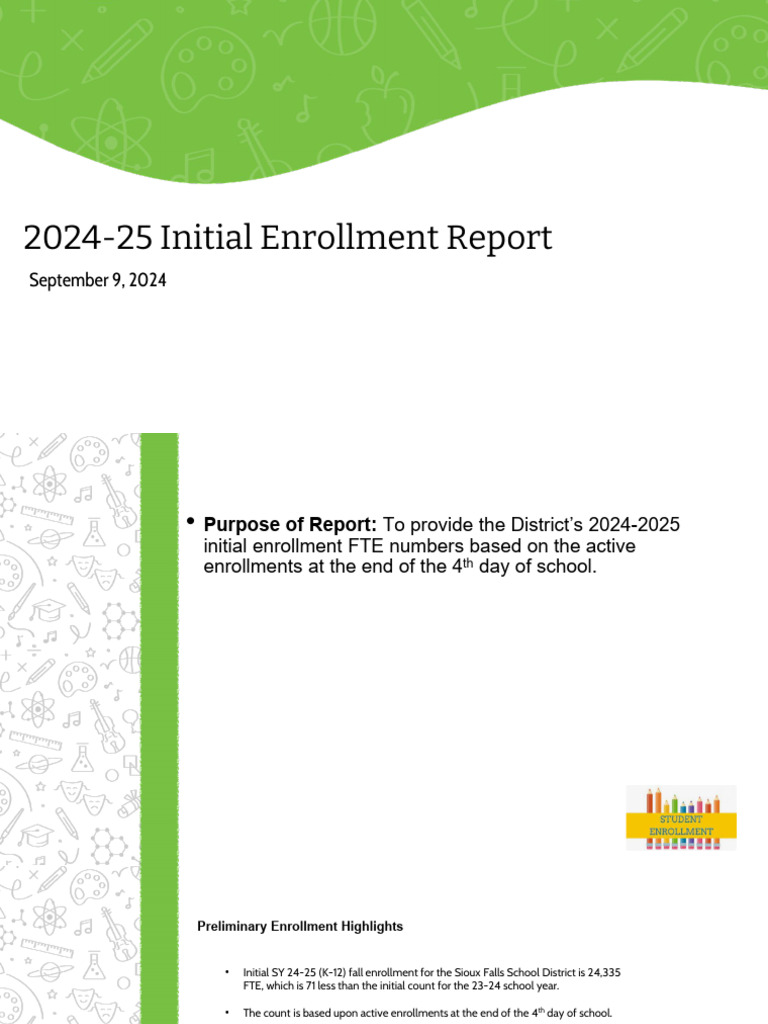 2024-25 Sioux Falls Enrollment Data | PDF | Educational Organizations ...