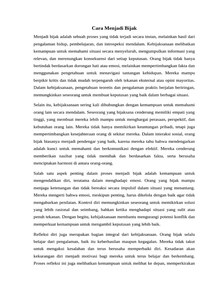 Cara Menjadi Bijak | PDF