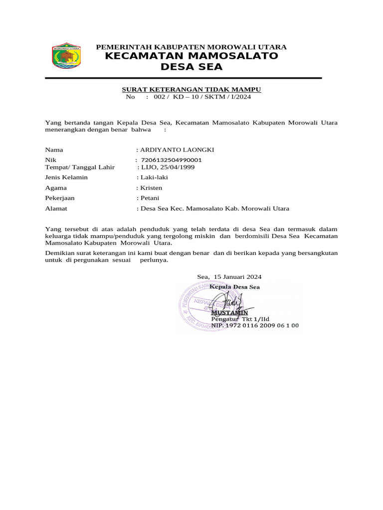 SKTM Pengajuan Alisha (2) | PDF