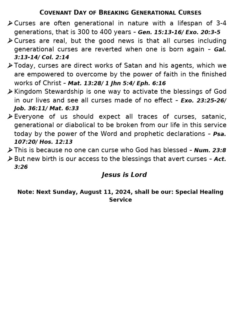 Breaking Generational Curses | PDF | Law