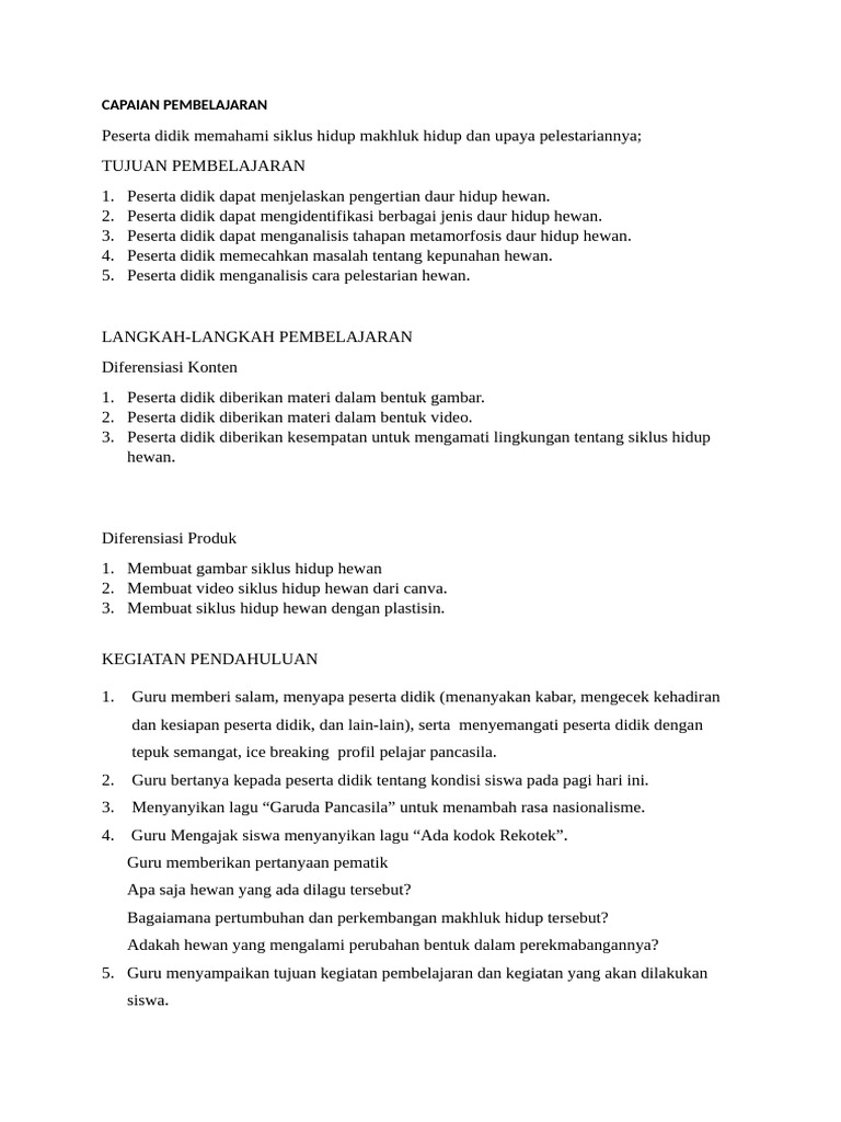 Capaian Pembelajaran | PDF