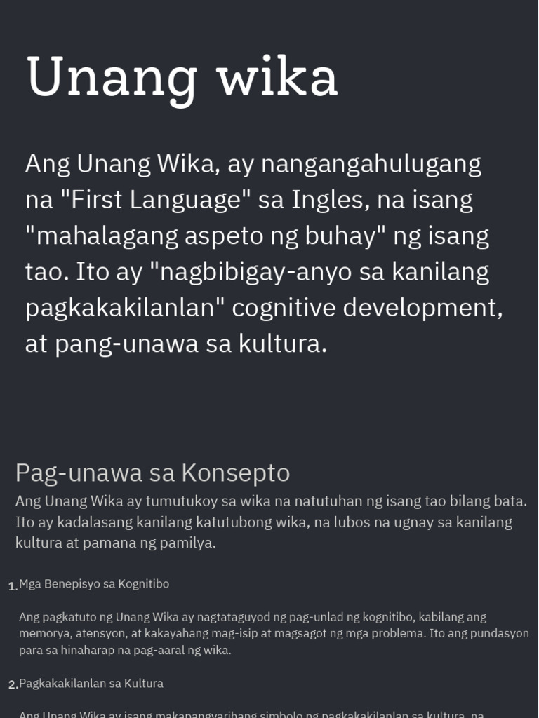 Unang Wika. Juan Marco E. Torrefiel ABM Grade 11 Morgan | PDF