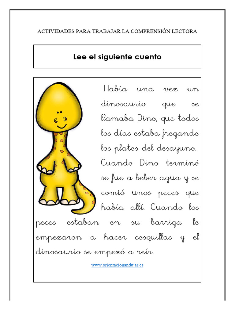 Actividades de Comprensión Lectora Infantil | PDF