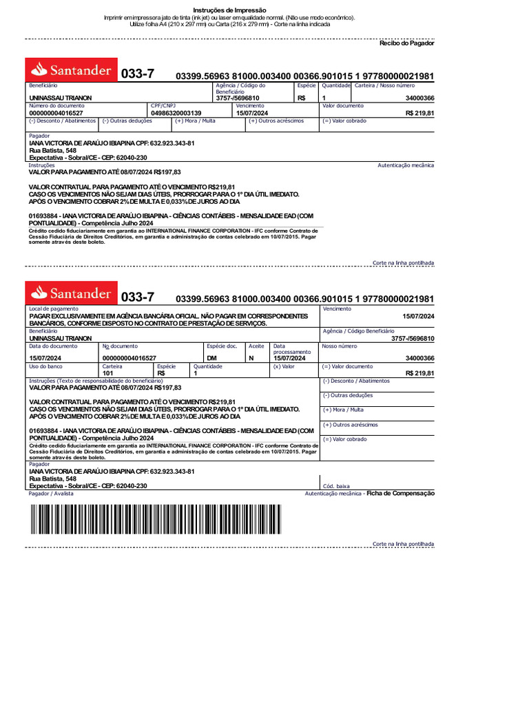 Boleto de Pagamento | PDF