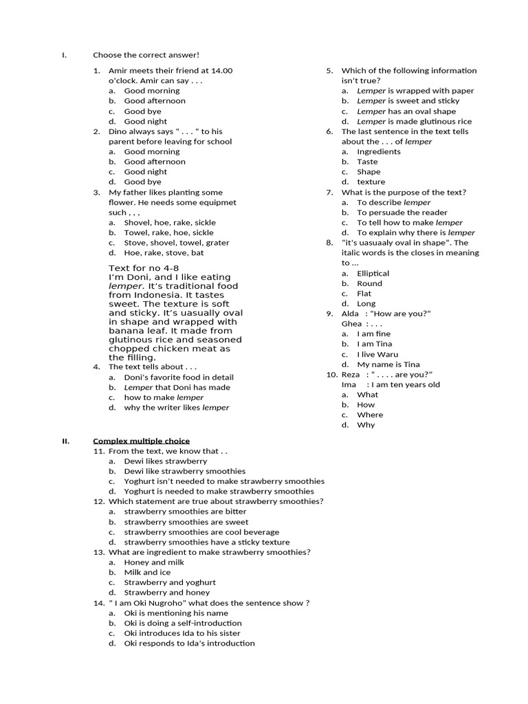 Kelas 7 Pts 1 24-25 | PDF