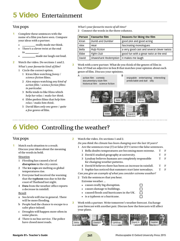 Vox Pops Worksheet Units 5 and 6 | PDF
