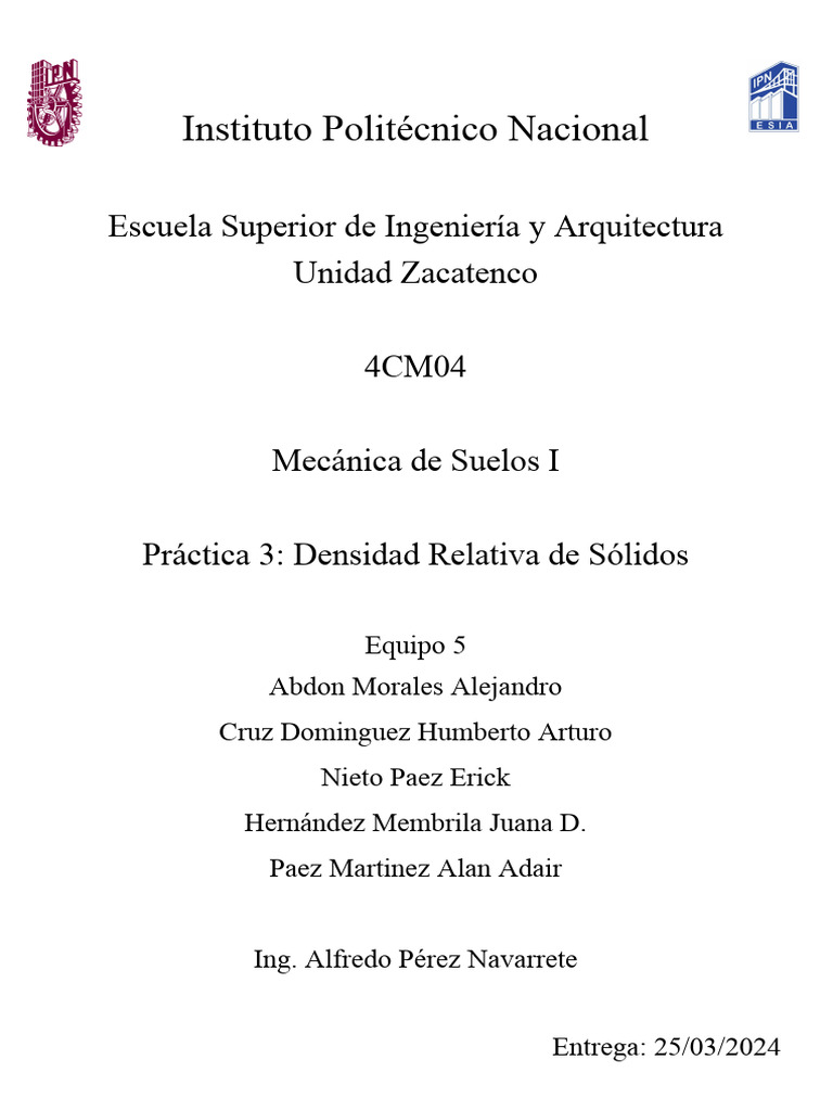 Práctica 3 - Densidad Relativa de Sólidos | PDF