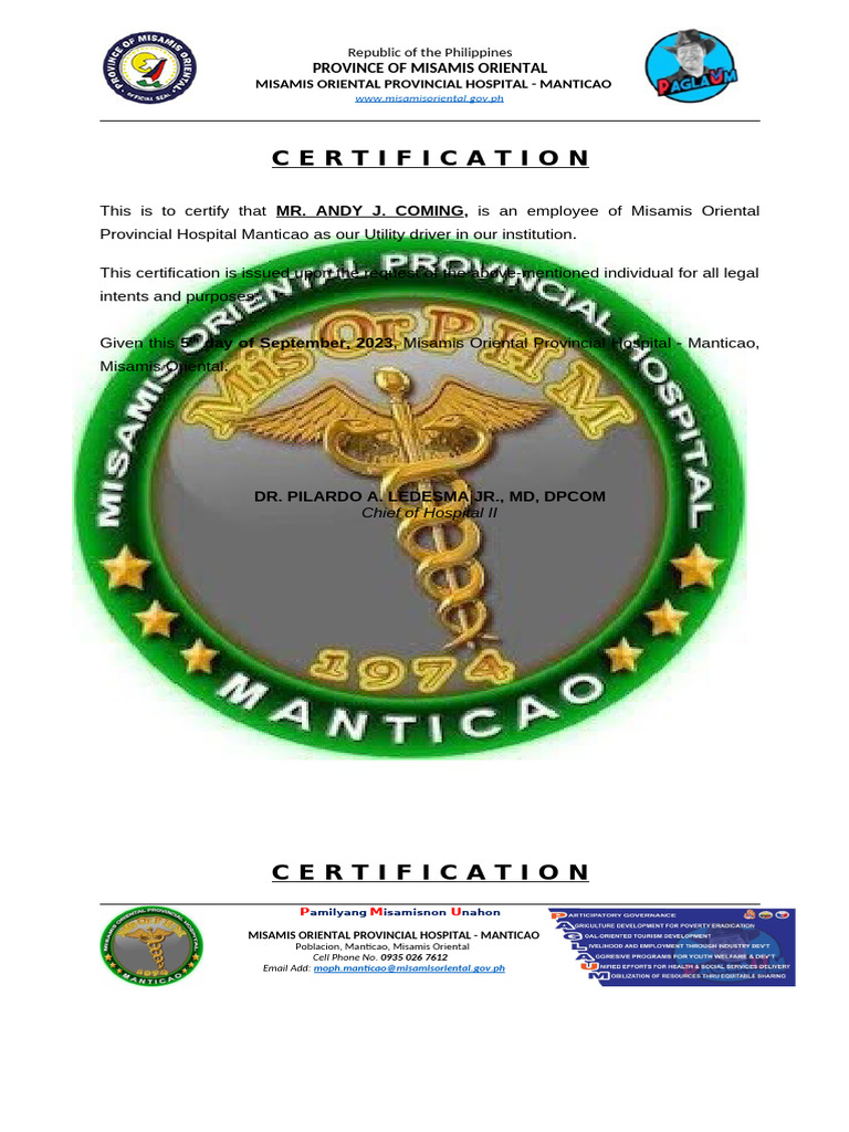 CERTIFICATE Driver | PDF