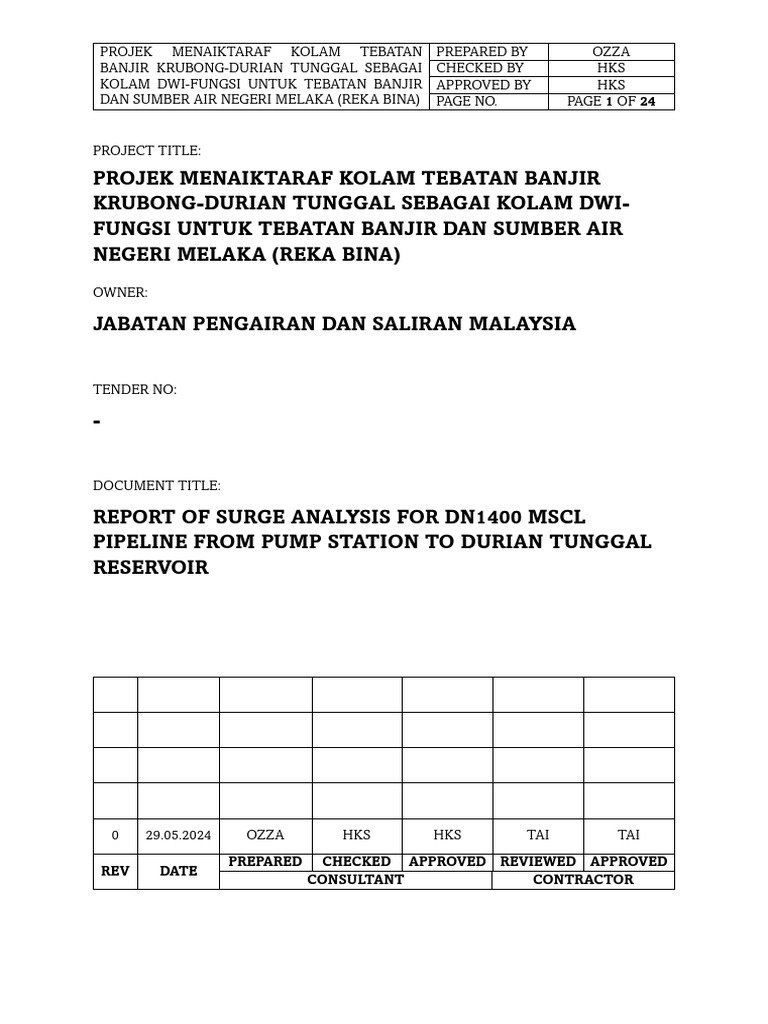 PTB Krubong (EDT) - Surge Analysis | PDF