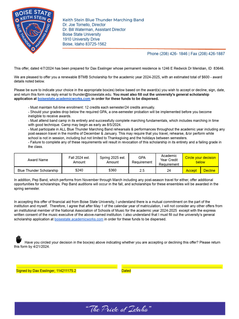 AY25 BTMB Offer EsslingerDax | PDF