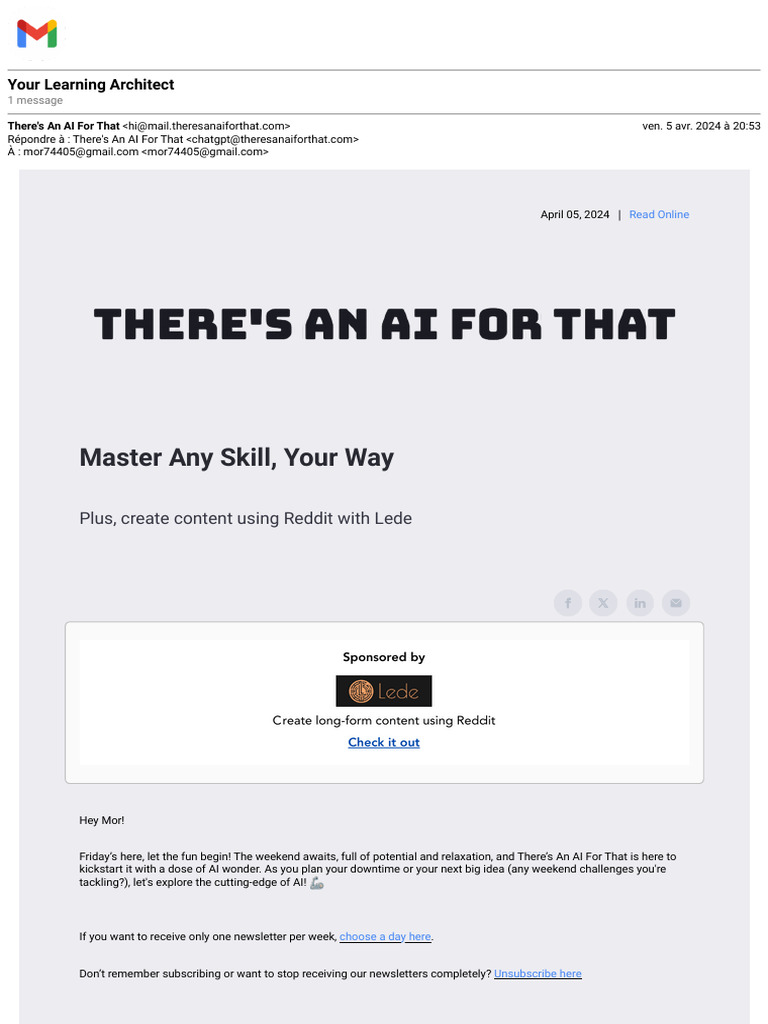 Gmail - Your Learning Architect PDF | PDF