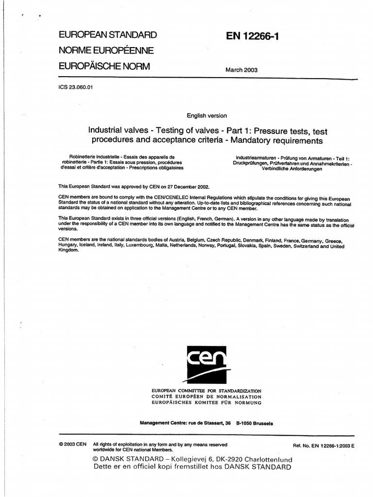 En 12266-1 | PDF