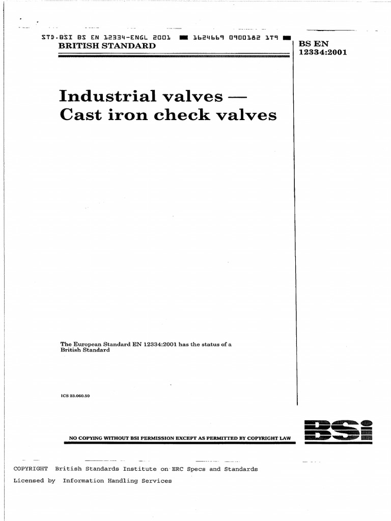 BS en 12334 - 2001 | PDF