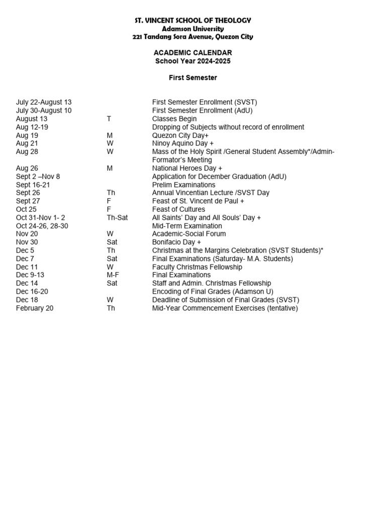 7 Academic Calendar SY 2024 2025 Tentative | PDF