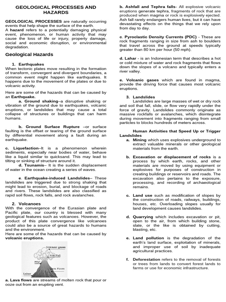 Geological Processes and Hazards | PDF | Volcano | Landslide