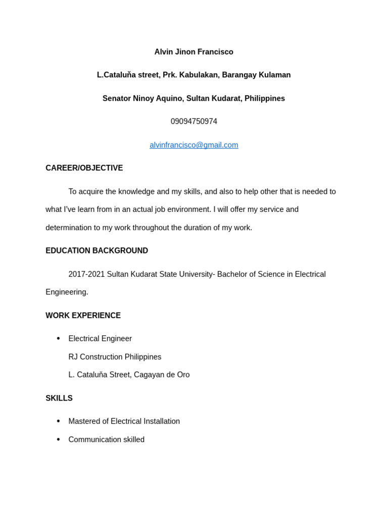 Alvin Jinon Francisco | PDF