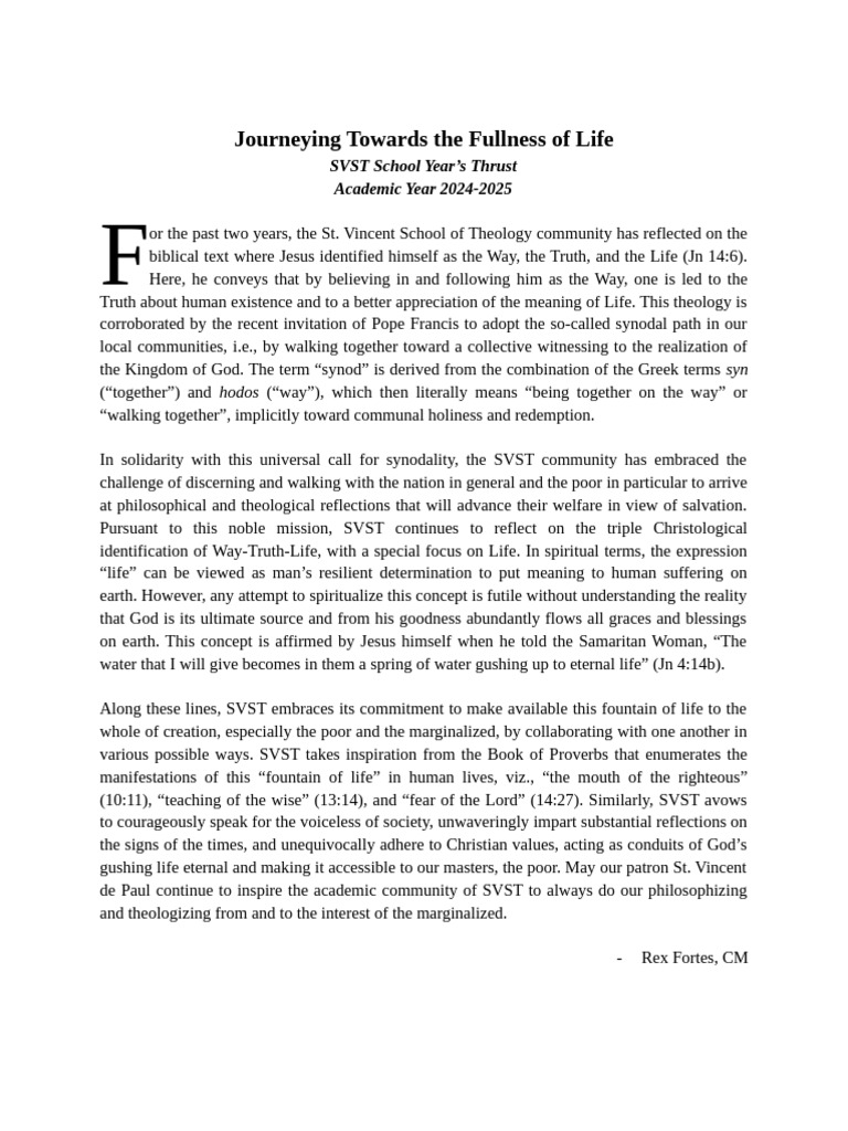 Final SVST Thrust SY 2024 2025 | PDF