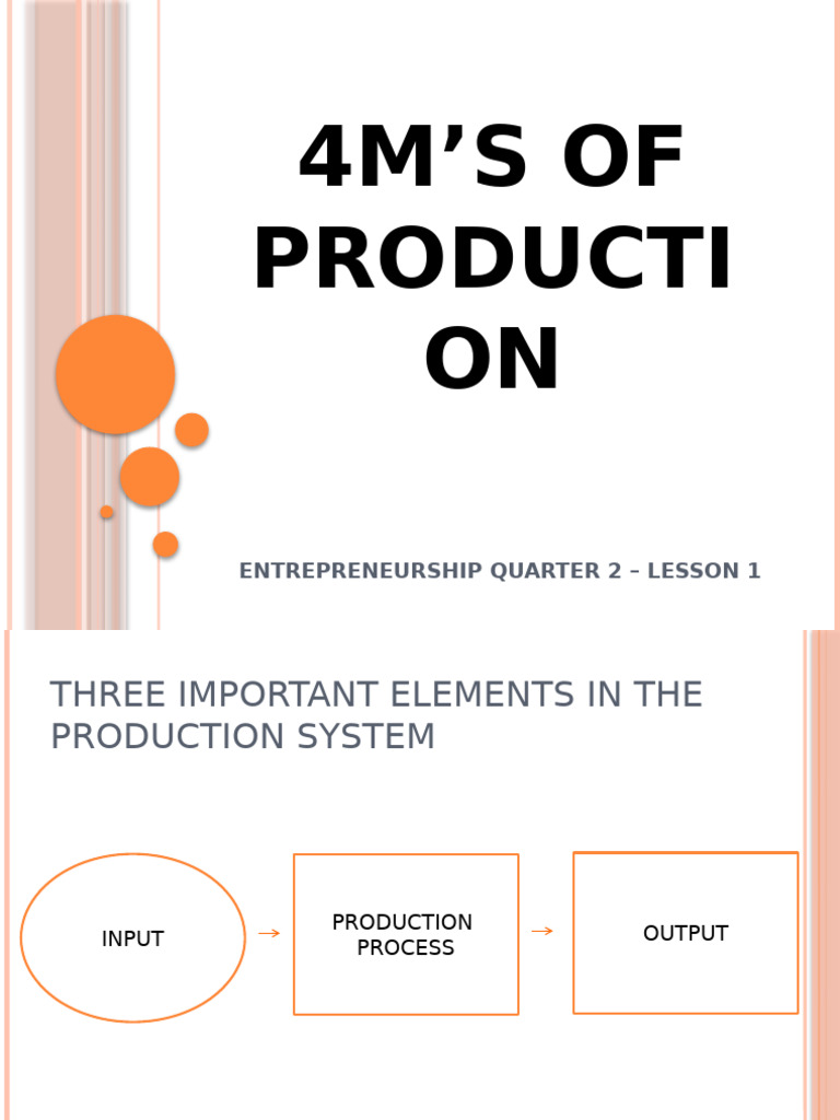 4MS of Production and Business Model | PDF