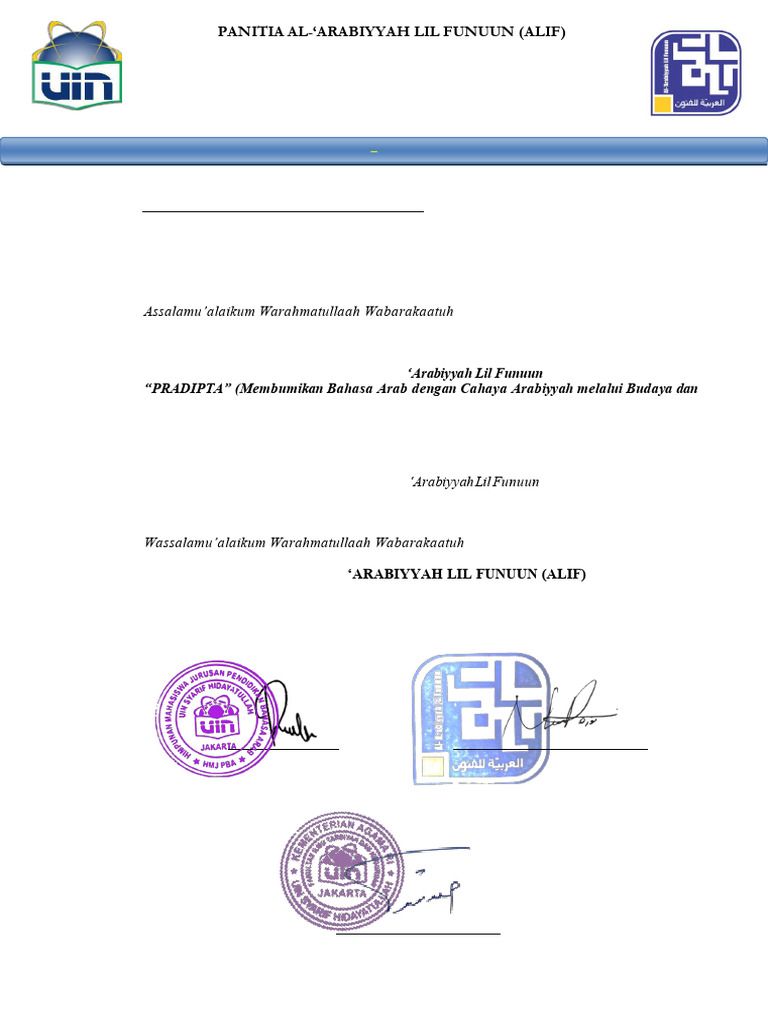 001 Surat Undangan Permohonan Delegasi PBA STIQ Rakha Amuntai | PDF