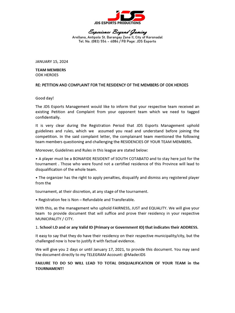 Odk Heroes Compalint Notice | PDF