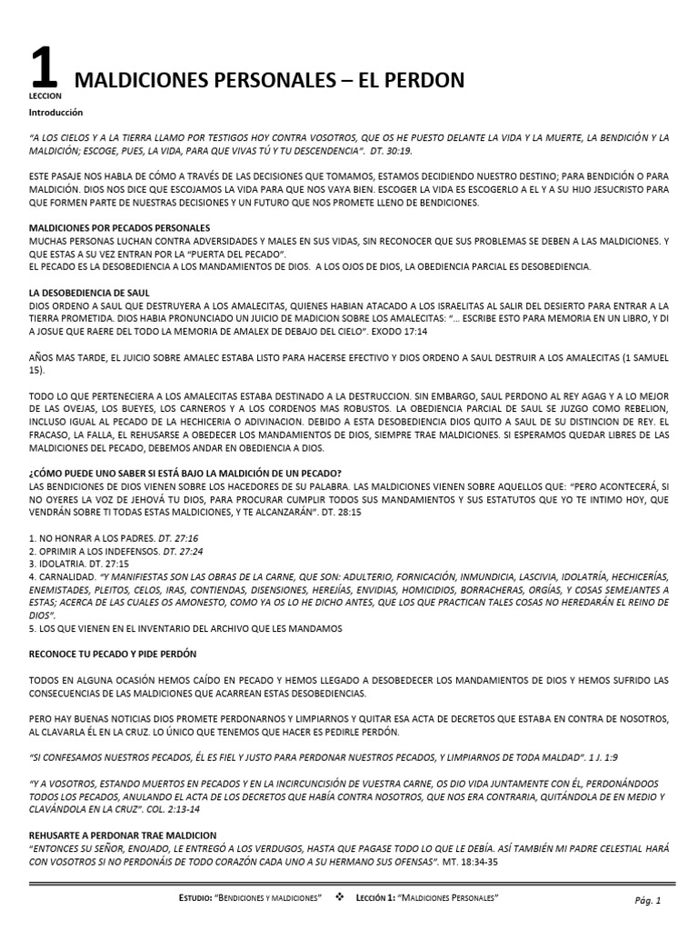 Maldiciones Personales | PDF | Creencia religiosa y doctrina