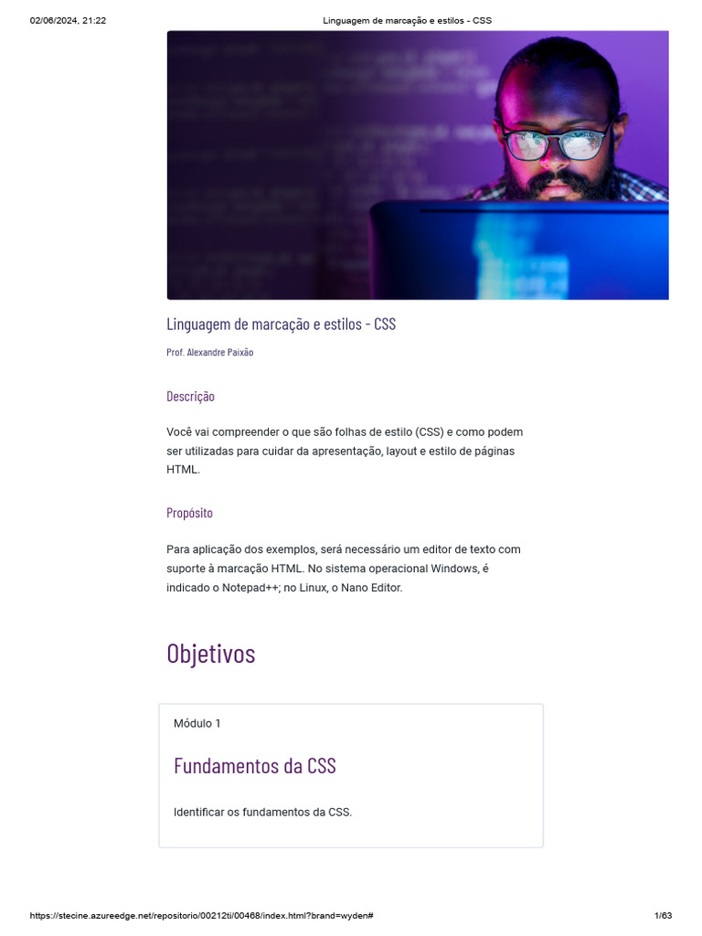 Linguagem de Marcação e Estilos - CSS | PDF
