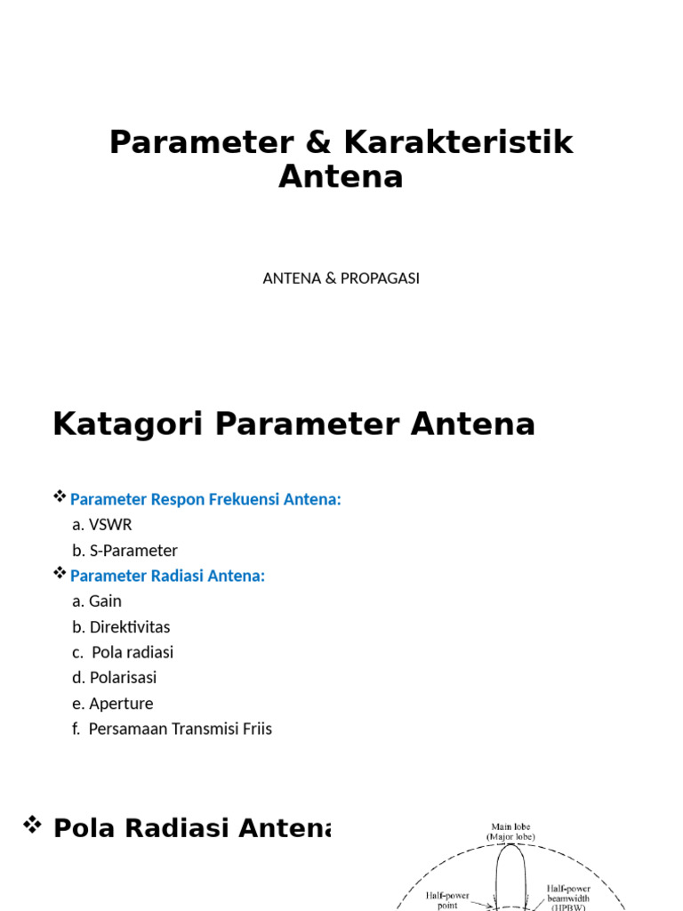 Materi 2-Parameter & Karakteristik Antena (2 Weeks) | PDF