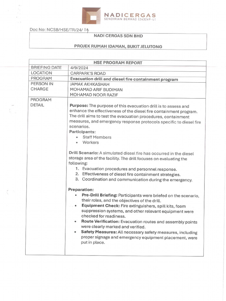 14 trining fire drill | PDF