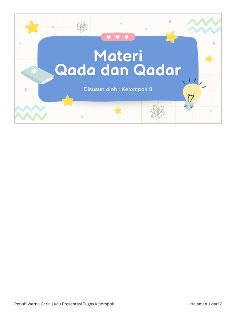 Kelompok 3 Materi Qada Dan Qadar | PDF