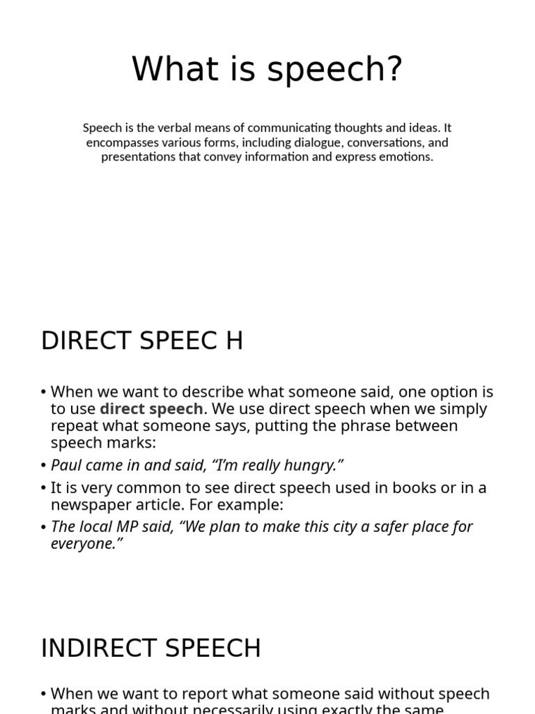 What is speech | PDF