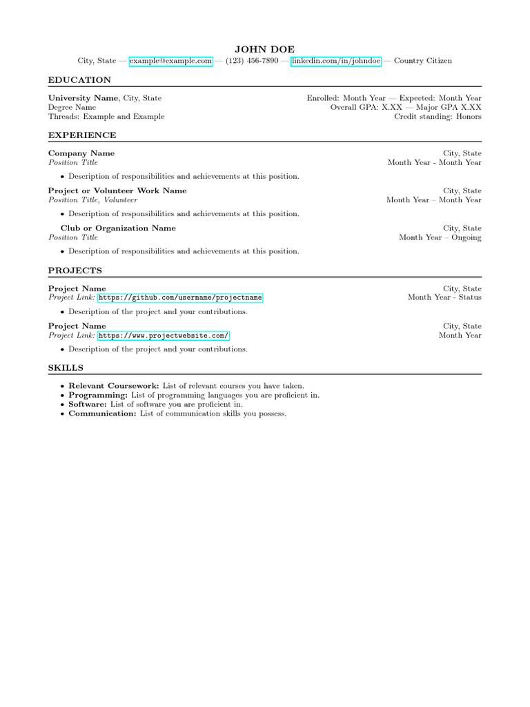 Coles Resume Template | PDF