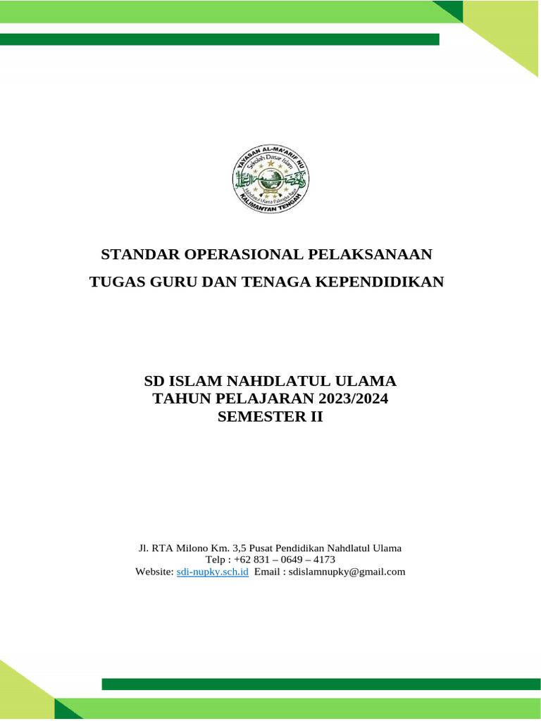 SK Tentang Pembagian Tugas Pendidik Dan Tenaga Kependidikan Tahun 2024 | PDF