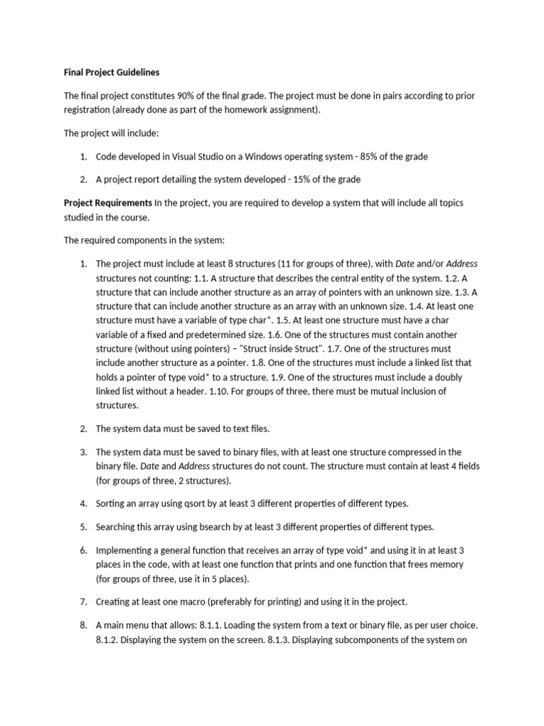 Final Project Guidelines | PDF