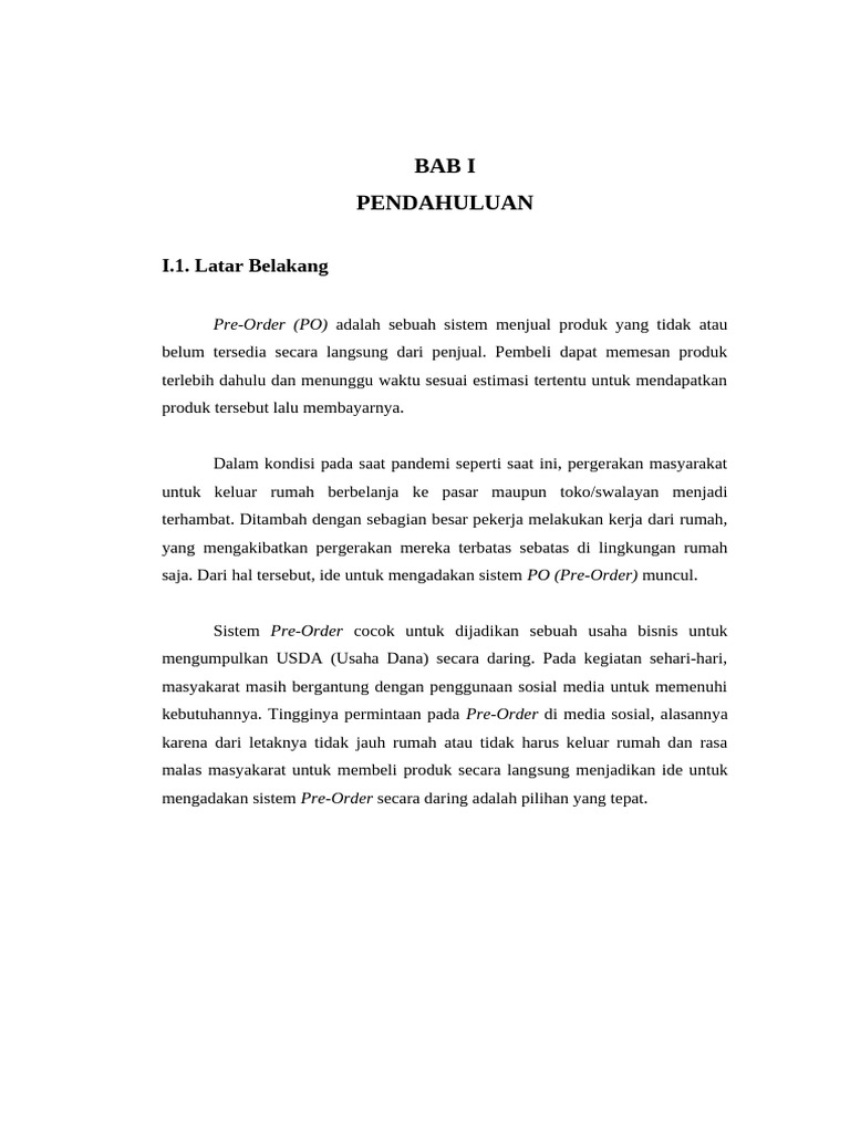 Contoh Proposal Usaha Dagang 2022 | PDF