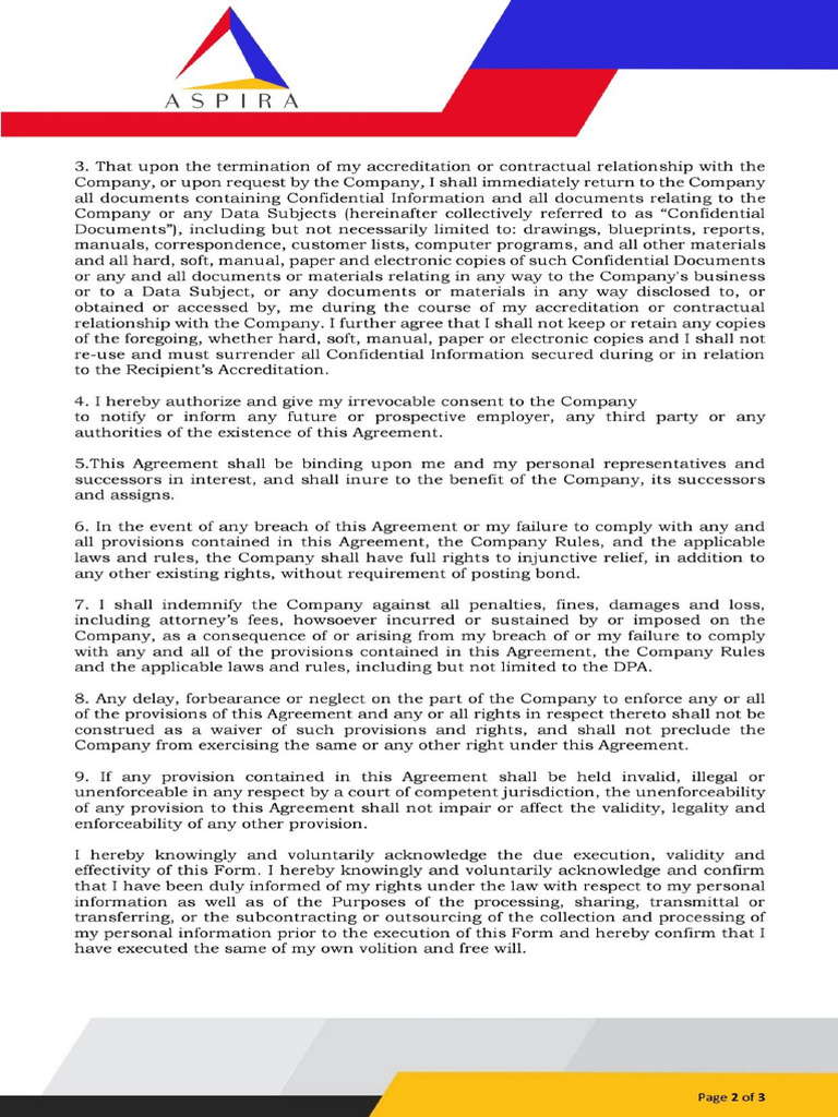Aspira Accreditation Forms Page 3 | PDF